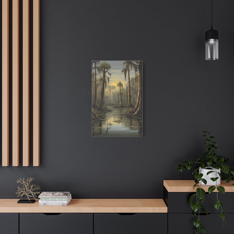 Swamp Painting, Swamp Oil Painting Print, Louisiana Swamp Painting With ...