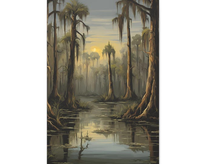 Swamp With Alligator Picture, Louisiana Swamp Wall Hanging, Florida ...