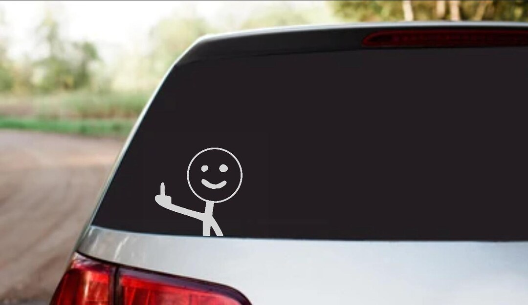 Middle Finger Stick Figure Car Decal: Road Rage Bumper Sticker - Etsy