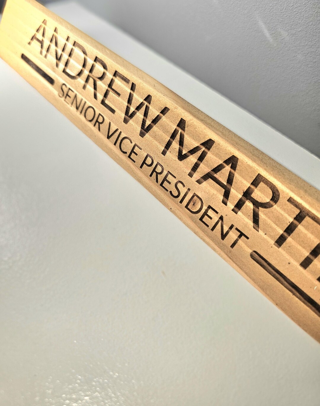 Custom Office Name Plate Desk Organizer Business Card Holder Wood Sign ...