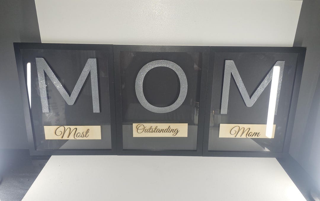 MOM Acronym Wall Art Family Wall Art Home Decor 3 Piece Picture Frame ...
