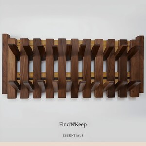 Double Layer Wooden Coat Rack, Handmade Wall Mount, Entryway Rack ...