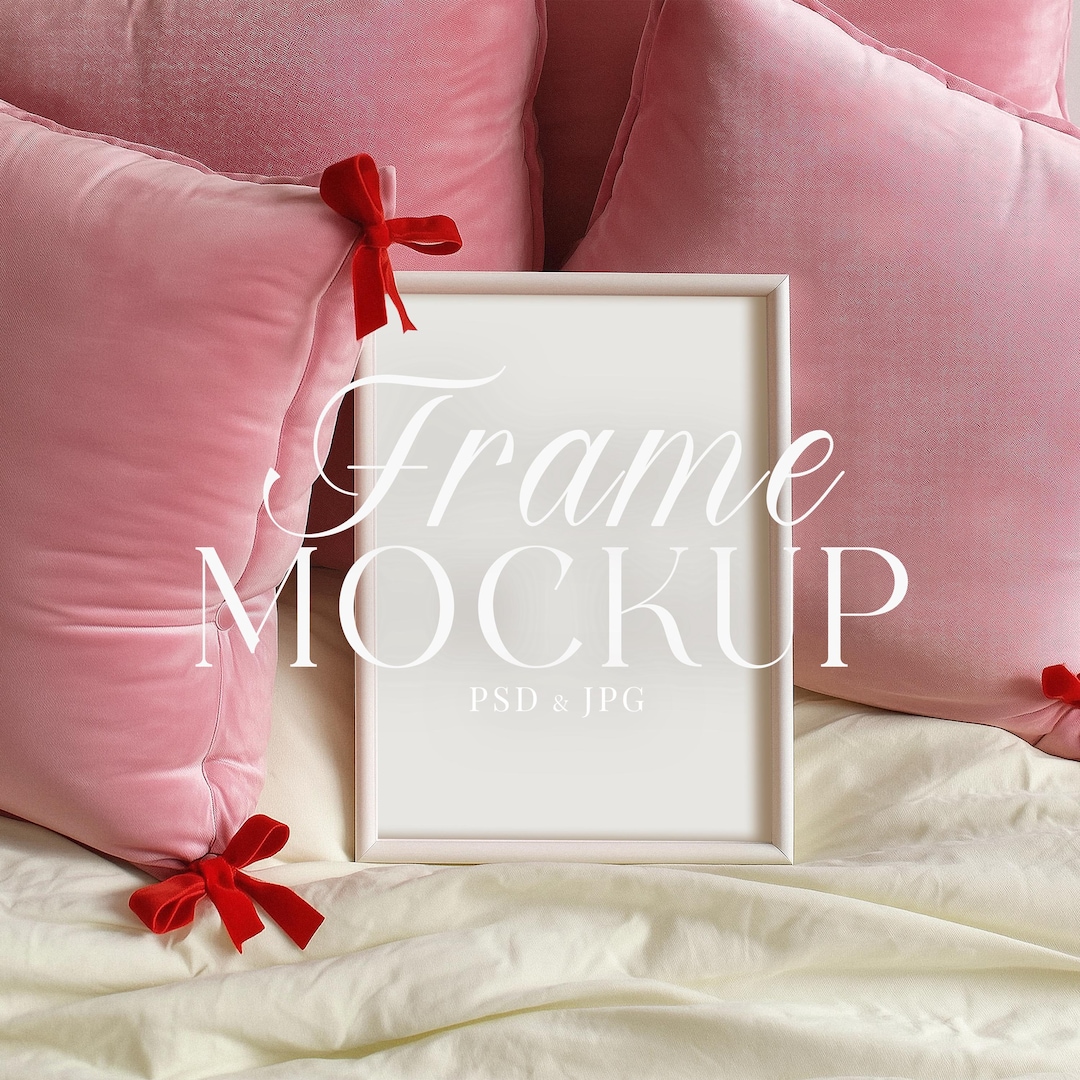 Coquette Frame Mockup, Romantic Rococo Mockup With Bows Ribbons ...