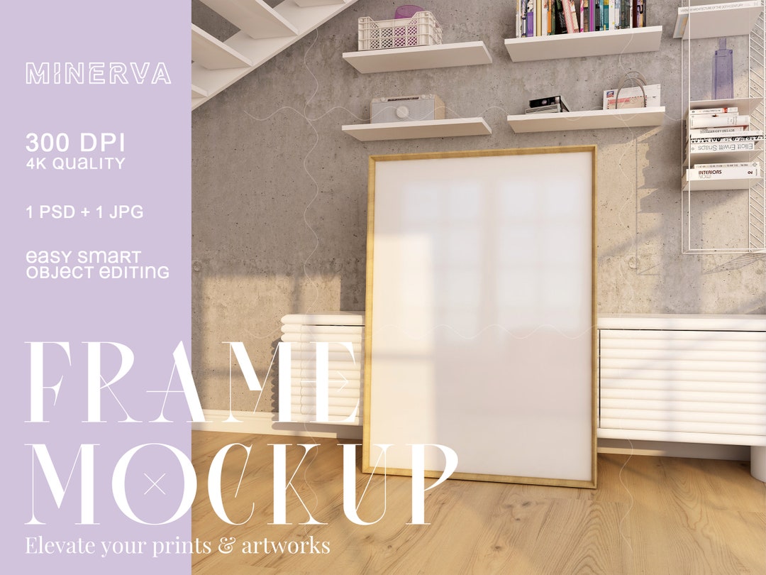 Wood Frame Artwork Mockup: Retro Interior Display (PSD & JPG) - Etsy