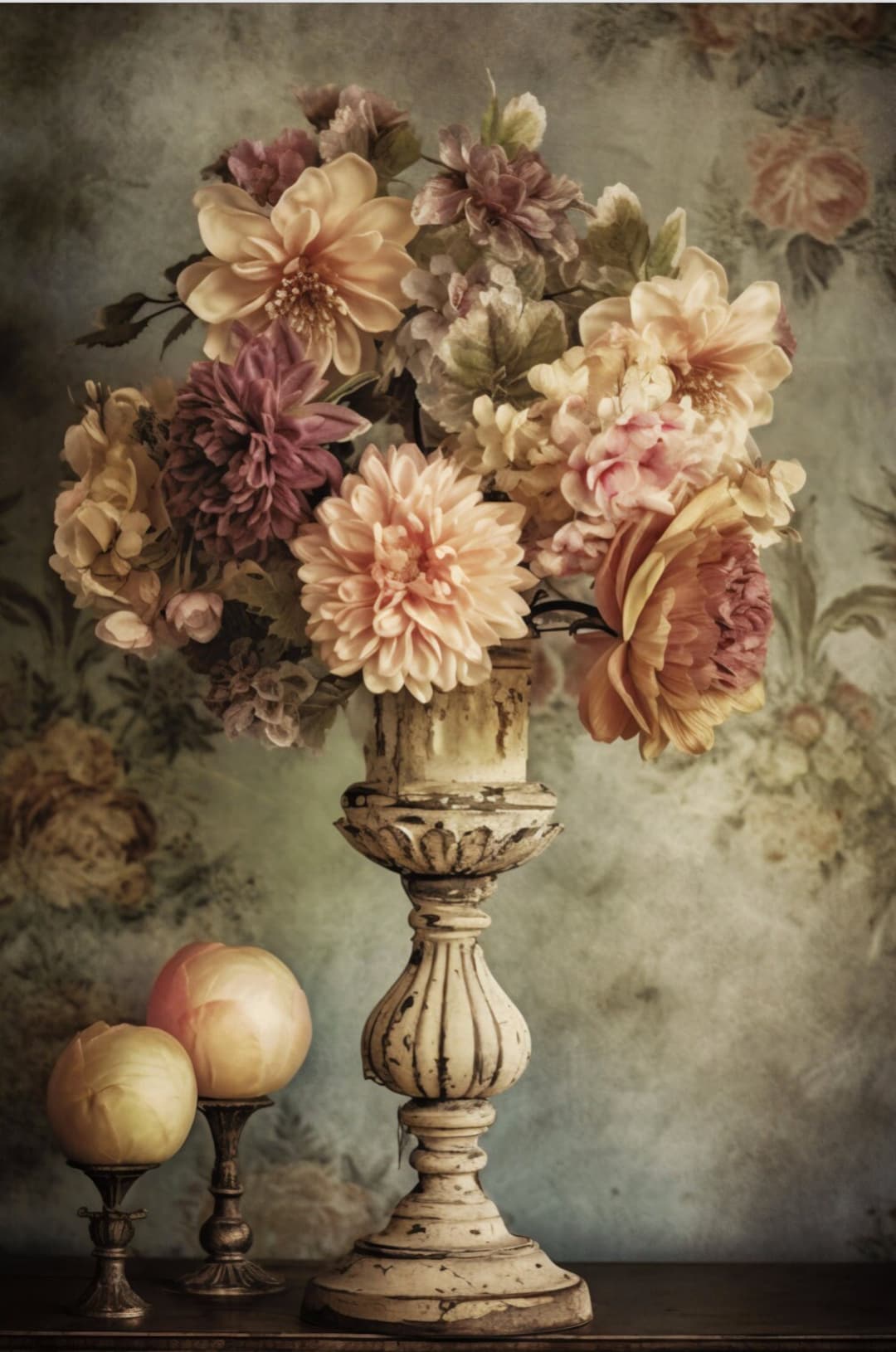 Vintage Flower Painting Printable Wall Art | Wall Art | Antique Art ...