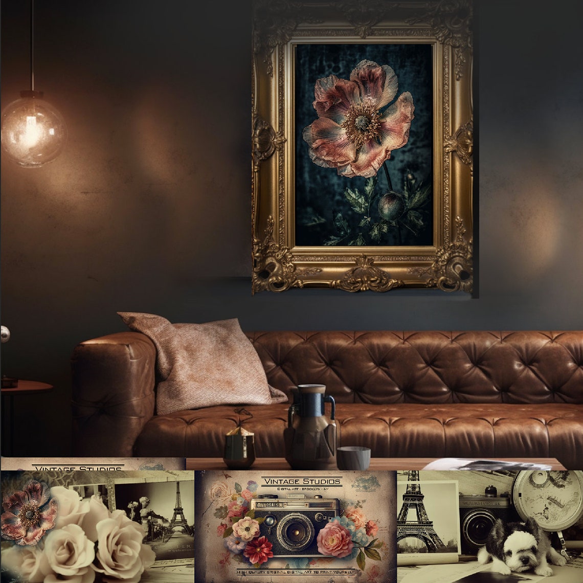 Vintage Flower Painting Printable Wall Art | Wall Art | Antique Art ...