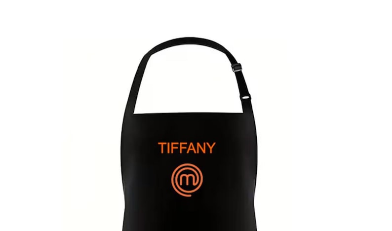 Personalized Masterchef Aprons | 100% Polyester Black Bib Apron | Gift ...