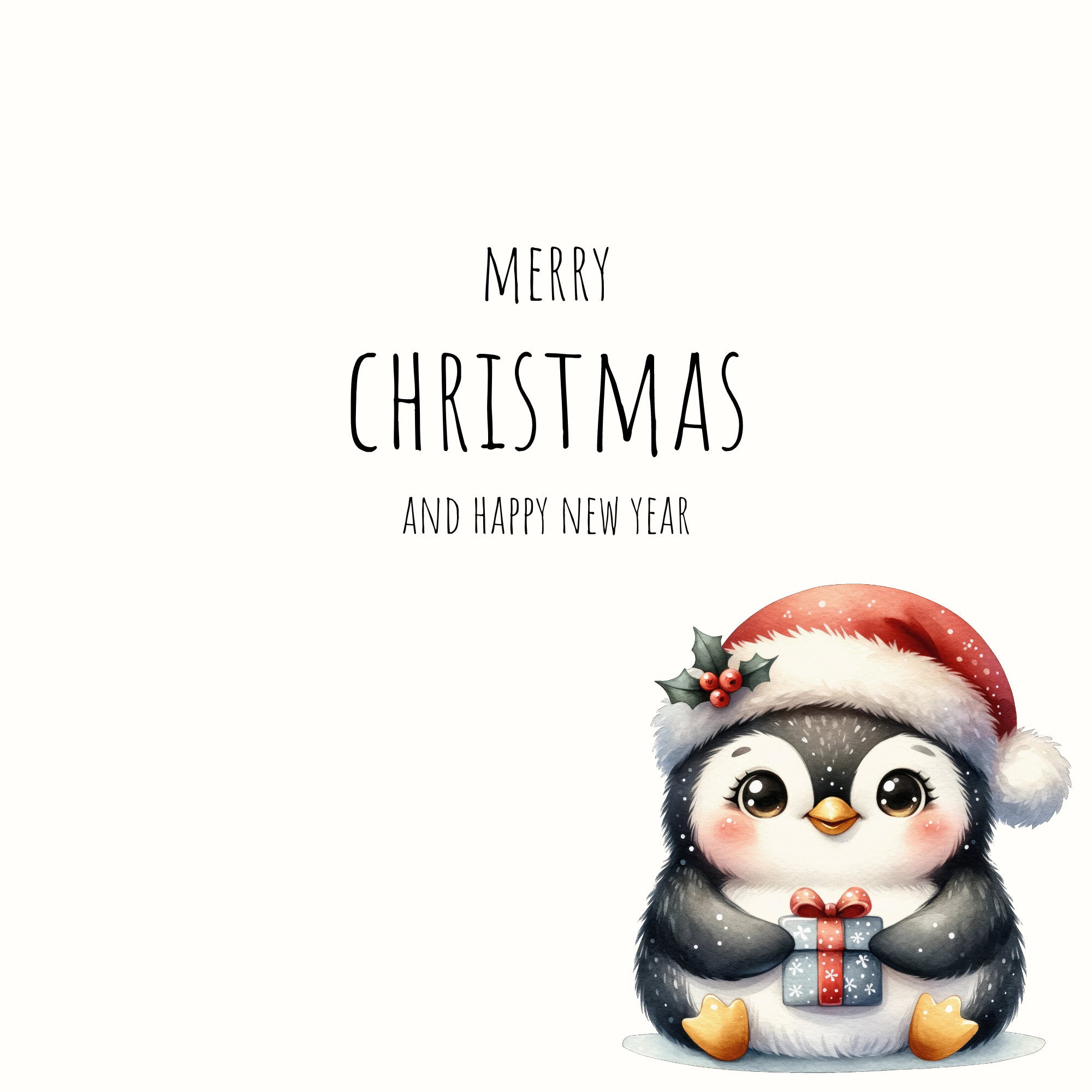 Christmas Penguin Clipart - Cute Christmas Penguins, Holiday Digital ...