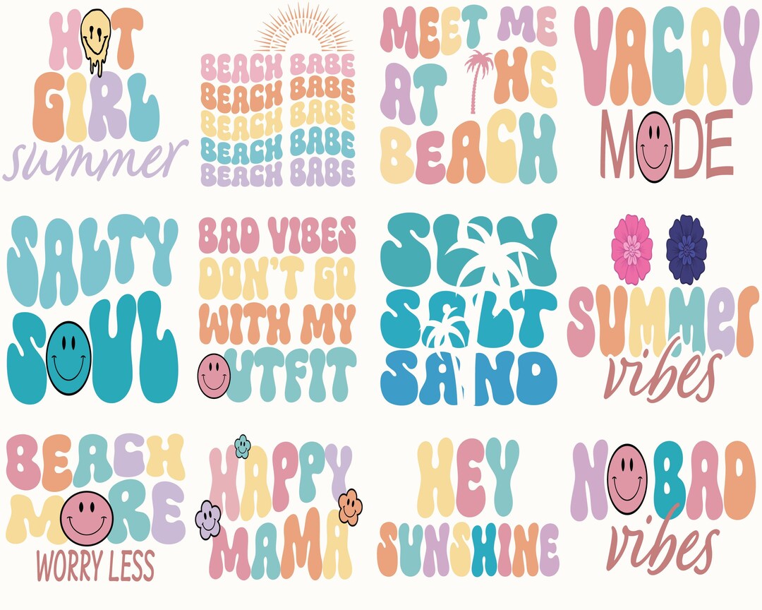 Retro Summer SVG Summer SVG Groovy Summer PNG Sublimation Summer T ...