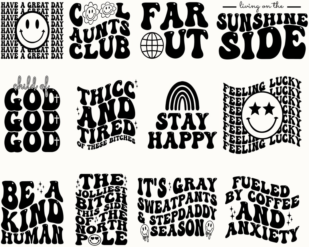 Groovy Svg, Bundle, Boho Svg, Hippie Svg, Aesthetic Svg, Inspirational ...