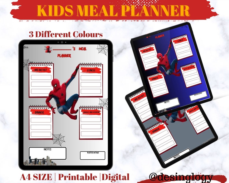 Kids Meal Planner meal Planner printable Planner menu Planner daily ...