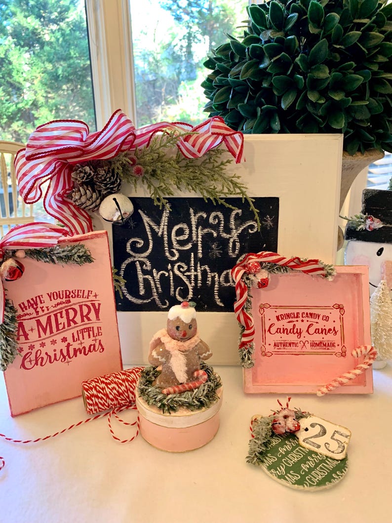 Sparkley Pink Gingerbread Whimsical Christmas Keepsake Box - Etsy