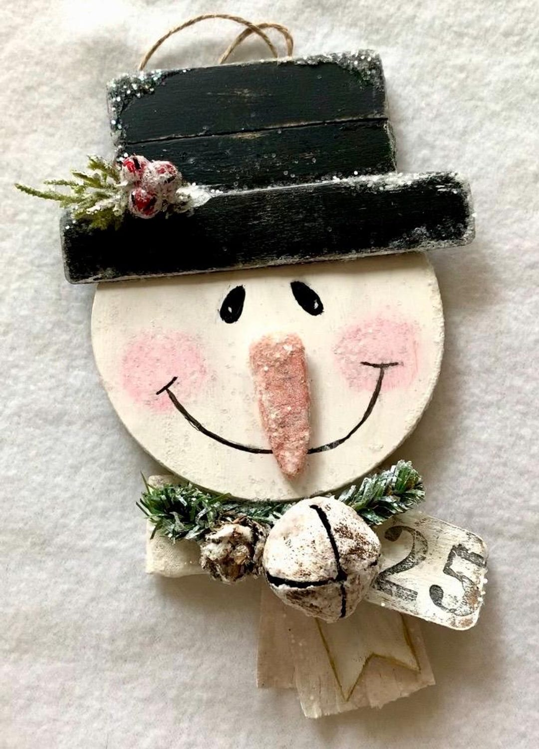 Sweet Cozy Cottage Farmhouse Snowman Ornament. - Etsy