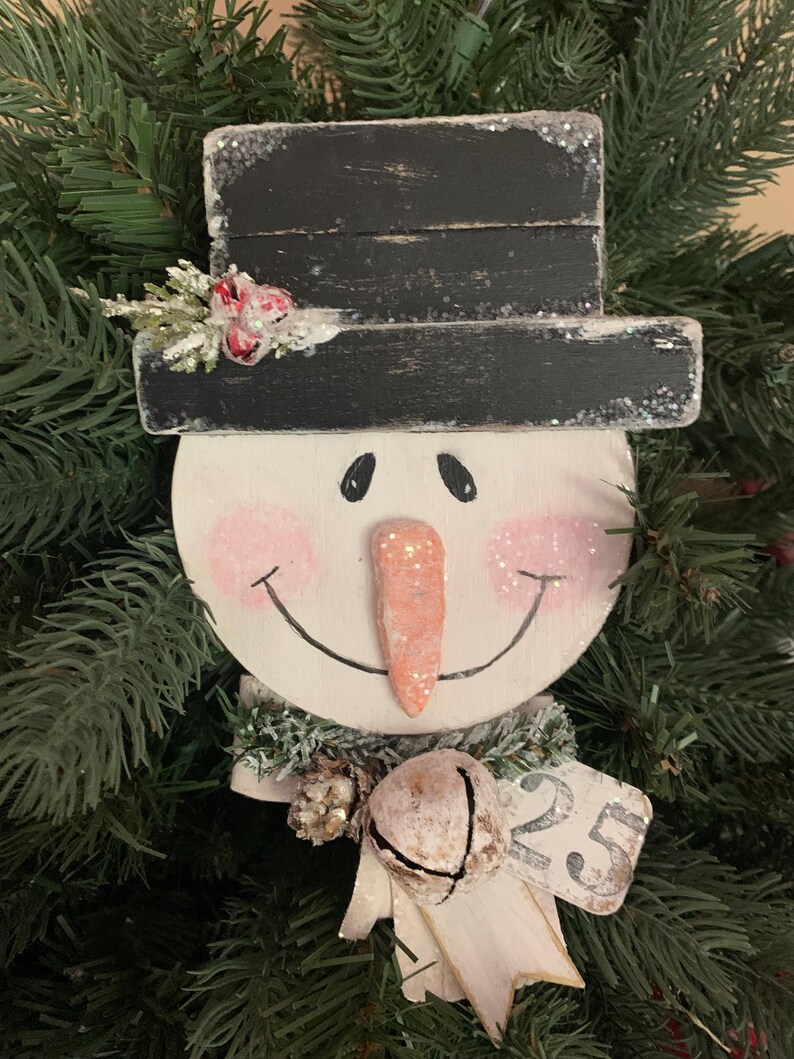 Sweet Cozy Cottage Farmhouse Snowman Ornament. - Etsy