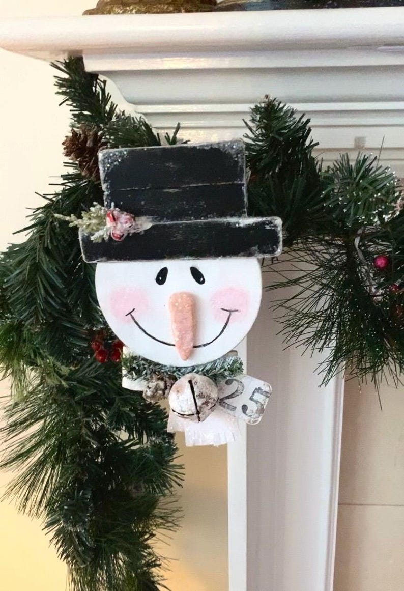 Sweet Cozy Cottage Farmhouse Snowman Ornament. - Etsy