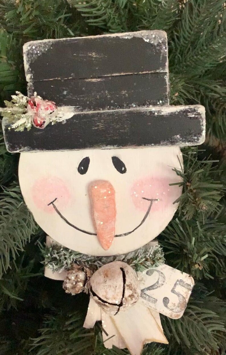 Sweet Cozy Cottage Farmhouse Snowman Ornament. - Etsy