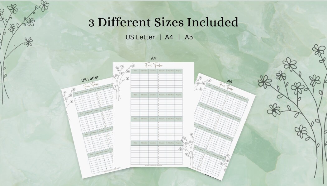 Fuel Tracker, Driving Tracker, Driving Log, Fuel Log, Monthly Fuel Log ...