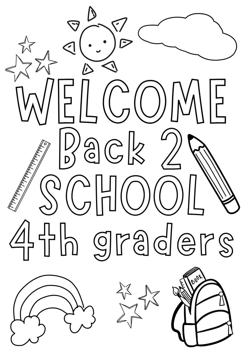 Back to School Color Page - Etsy