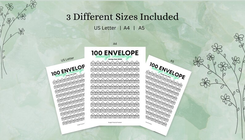 100 Envelope Challenge Printable, Savings Challenge, Digital Download ...