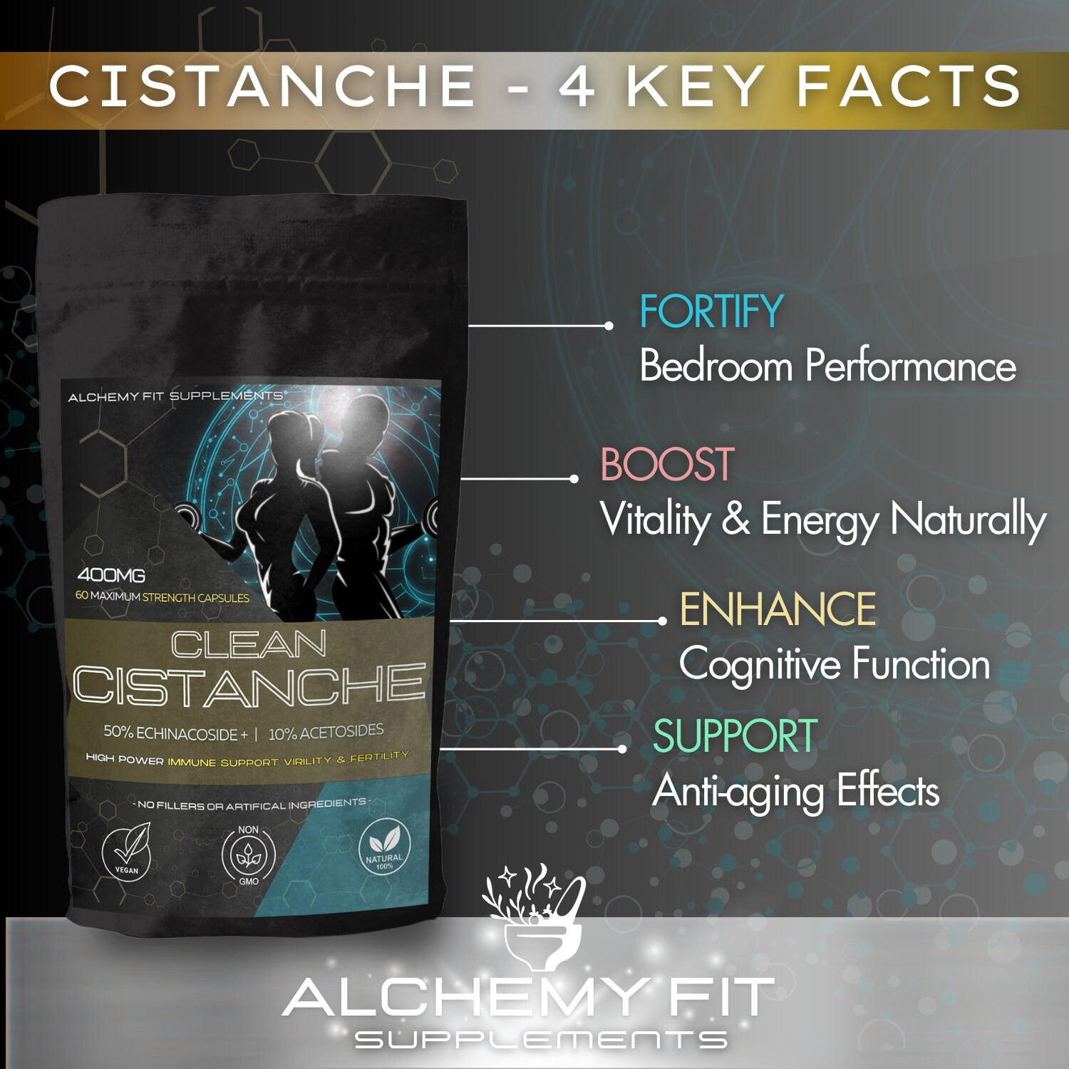 Cistanche Tubulosa Capsules 600mg High Potency Dual Extracted Natural ...