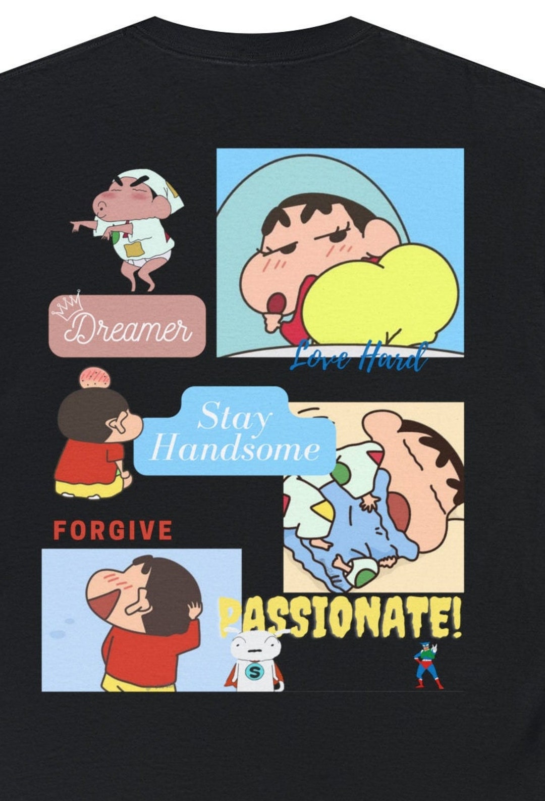 Shin Chan Cartoon Tee/ Shin Chan Anime Tee/ Anime Tee/ White Cartoon ...