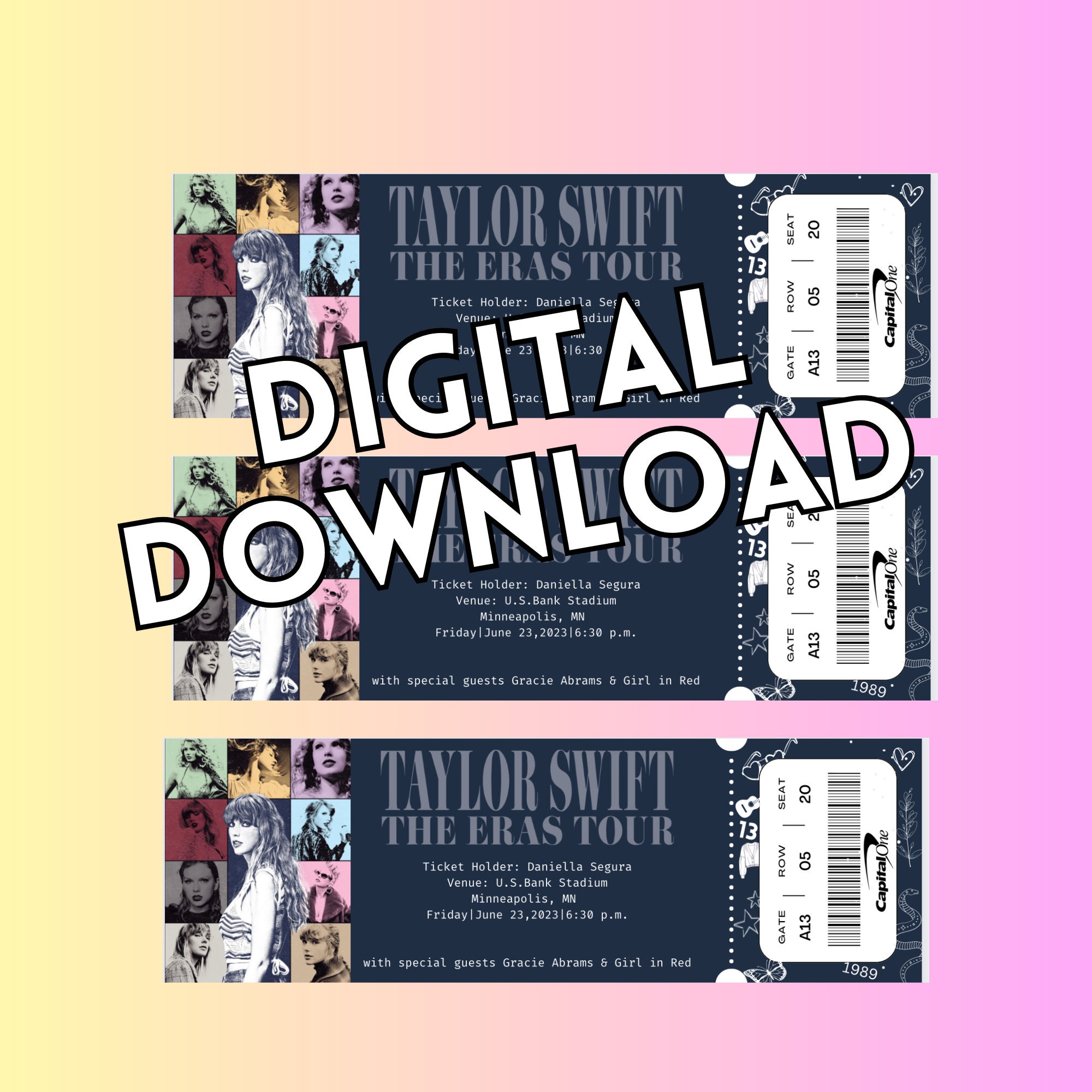 Custom Physical Eras Tour Ticket - Etsy