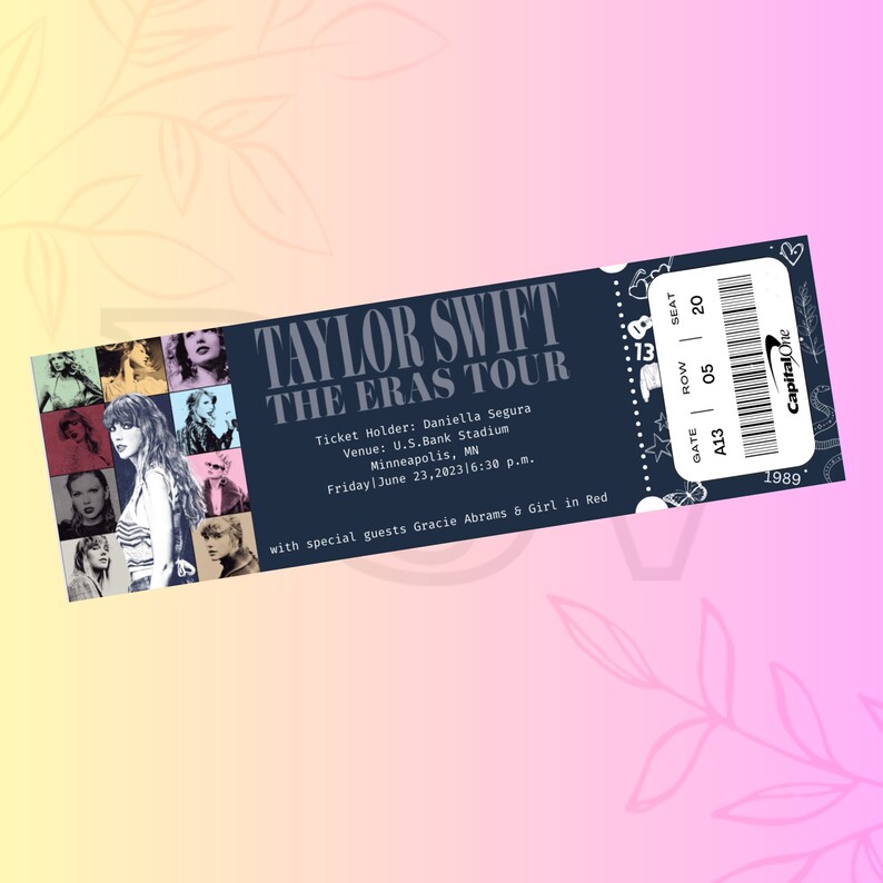 Custom Physical Eras Tour Ticket - Etsy