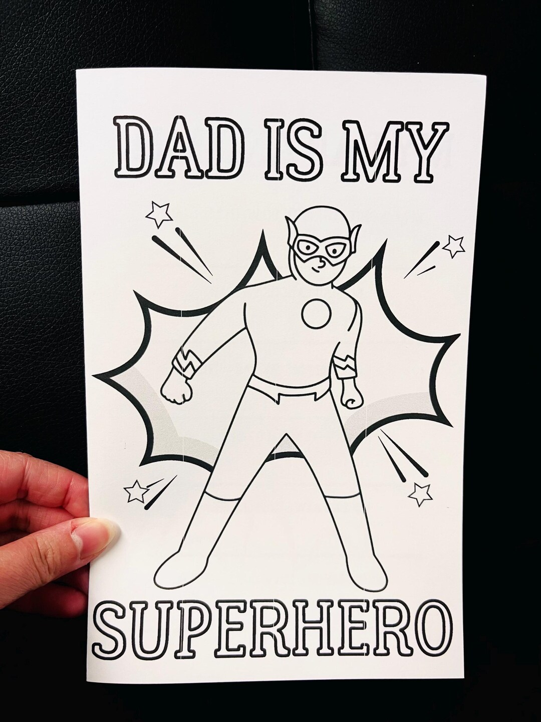 Superhero Fathers Day Printable Coloring Card, Color Your Own Fathers ...