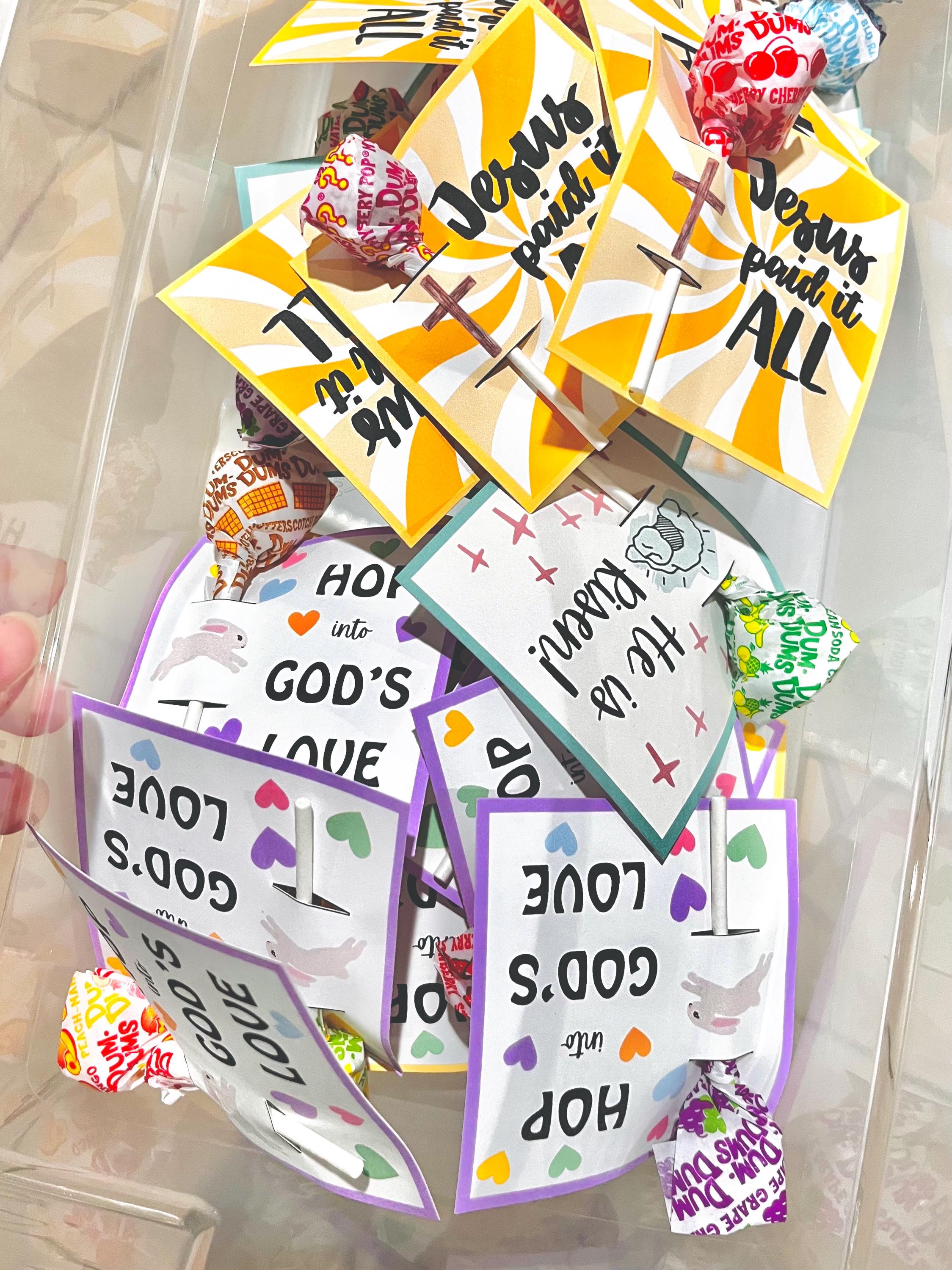 Christian Easter Lollipop Treat Tag, Jesus Paid It All Sucker Holder ...