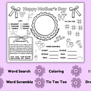 Mother’s Day Coloring Page Activity Sheet Mothers Day Printable ...