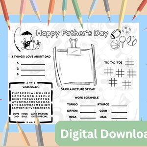 Father’s Day Coloring Page Activity Sheet Fathers Day Printable ...