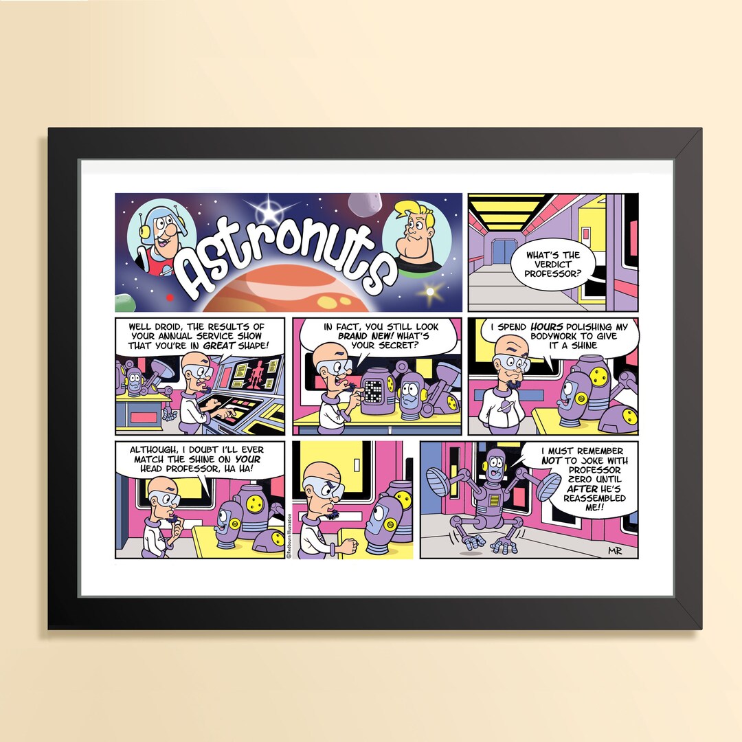 Astronuts Wall Art Print. Comic Strip Humour That Looks Great in a Frame on the Wall of Any Room ...