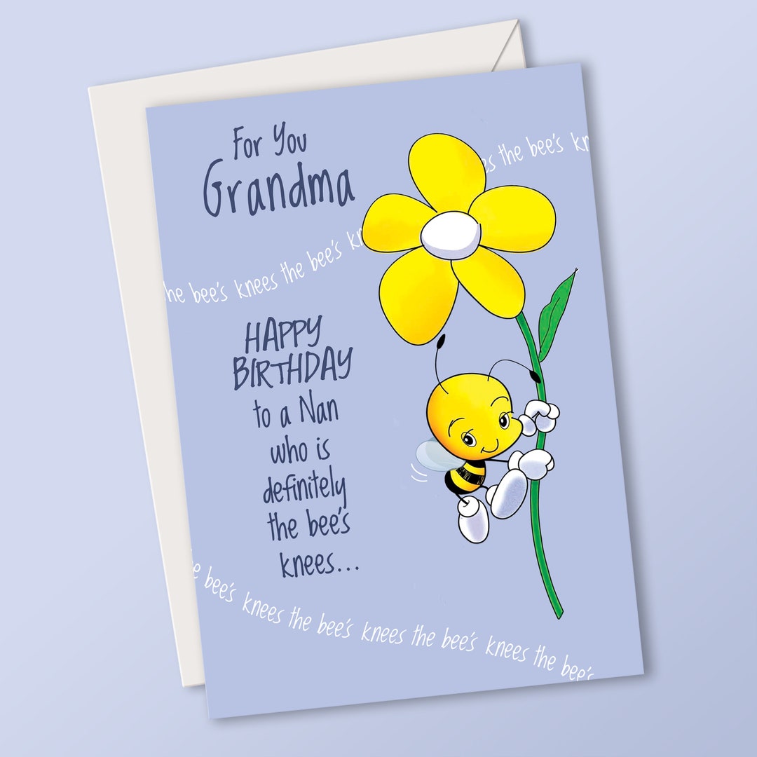 Grandma You're the Bee's Knees. Lovely Birthday Card for Grandma ...