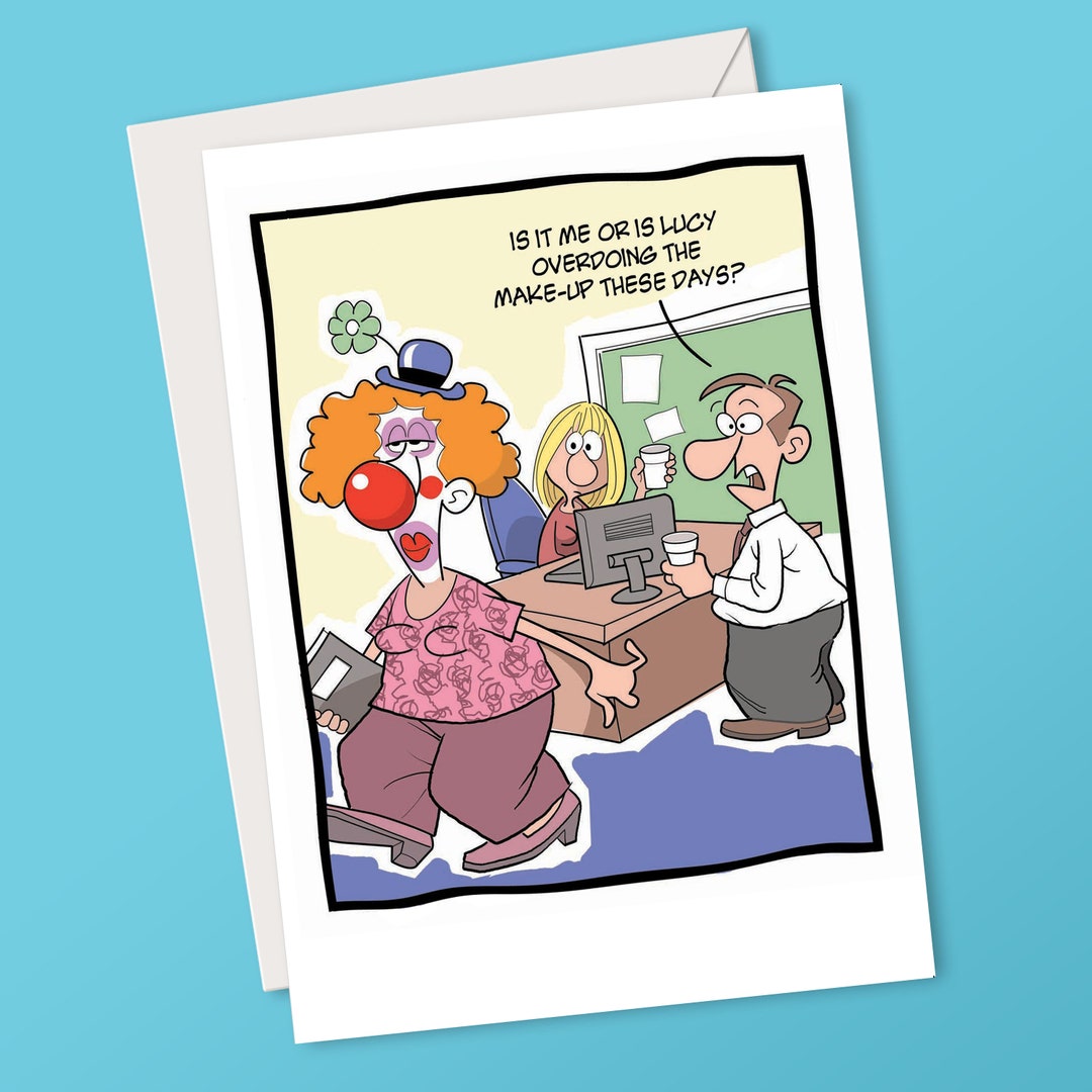 Humour Card. is Lucy Overdoing Her Make up Again? Blank Inside for Your ...