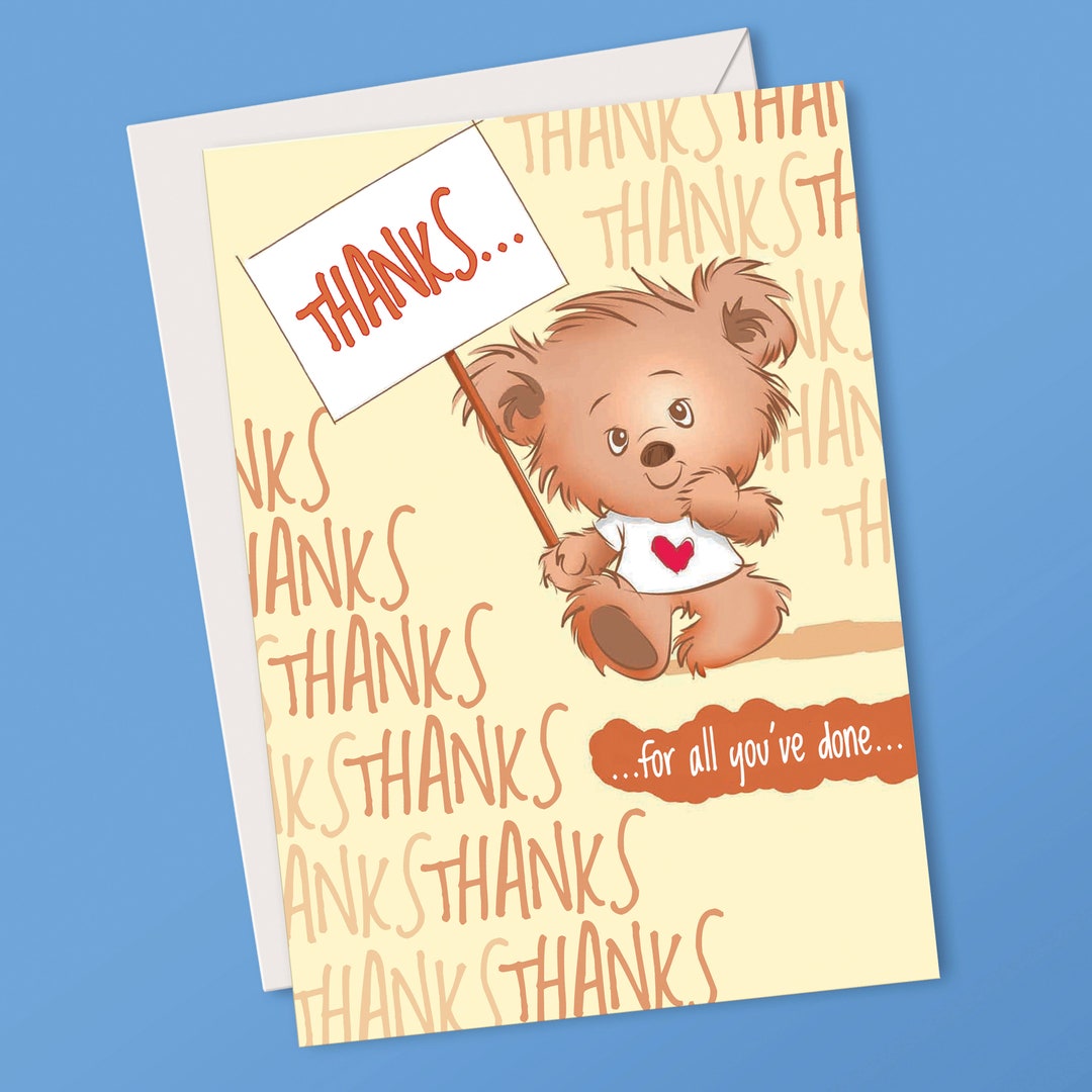 Thanks for All You've Done. Cute Thank You Card. Blank Inside. - Etsy