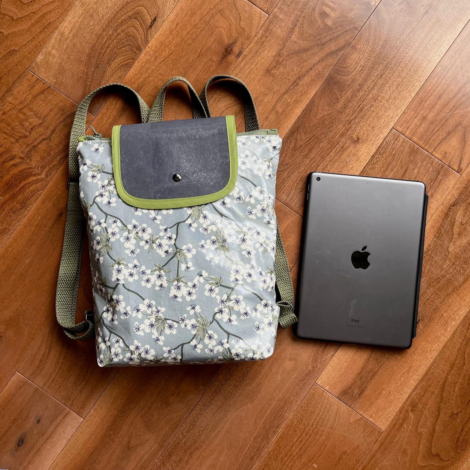 Oilcloth and Cork Leather Backpack: Compact City Style - Etsy