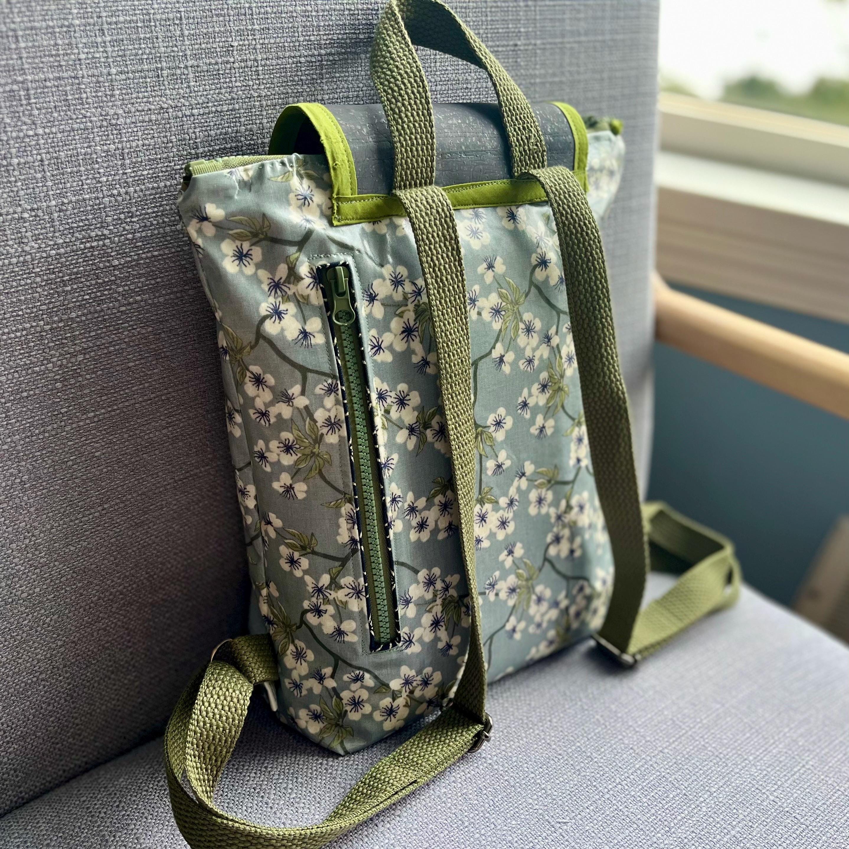 Oilcloth and Cork Leather Backpack: Compact City Style - Etsy