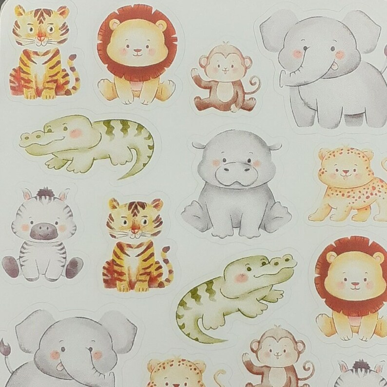 Safari / Wild Animal Sticker Sheet - Etsy