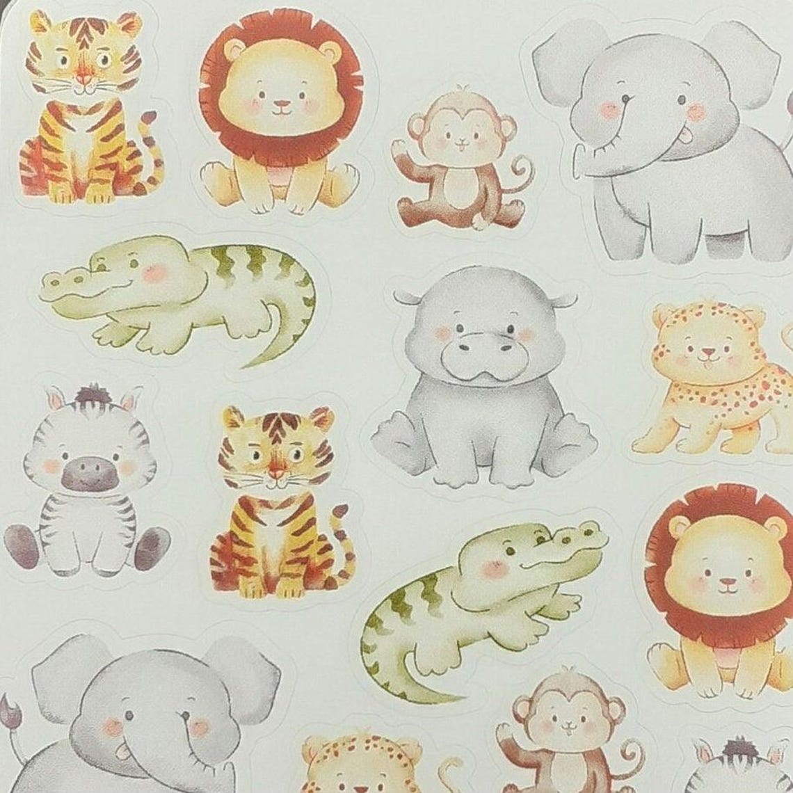 Safari / Wild Animal Sticker Sheet - Etsy