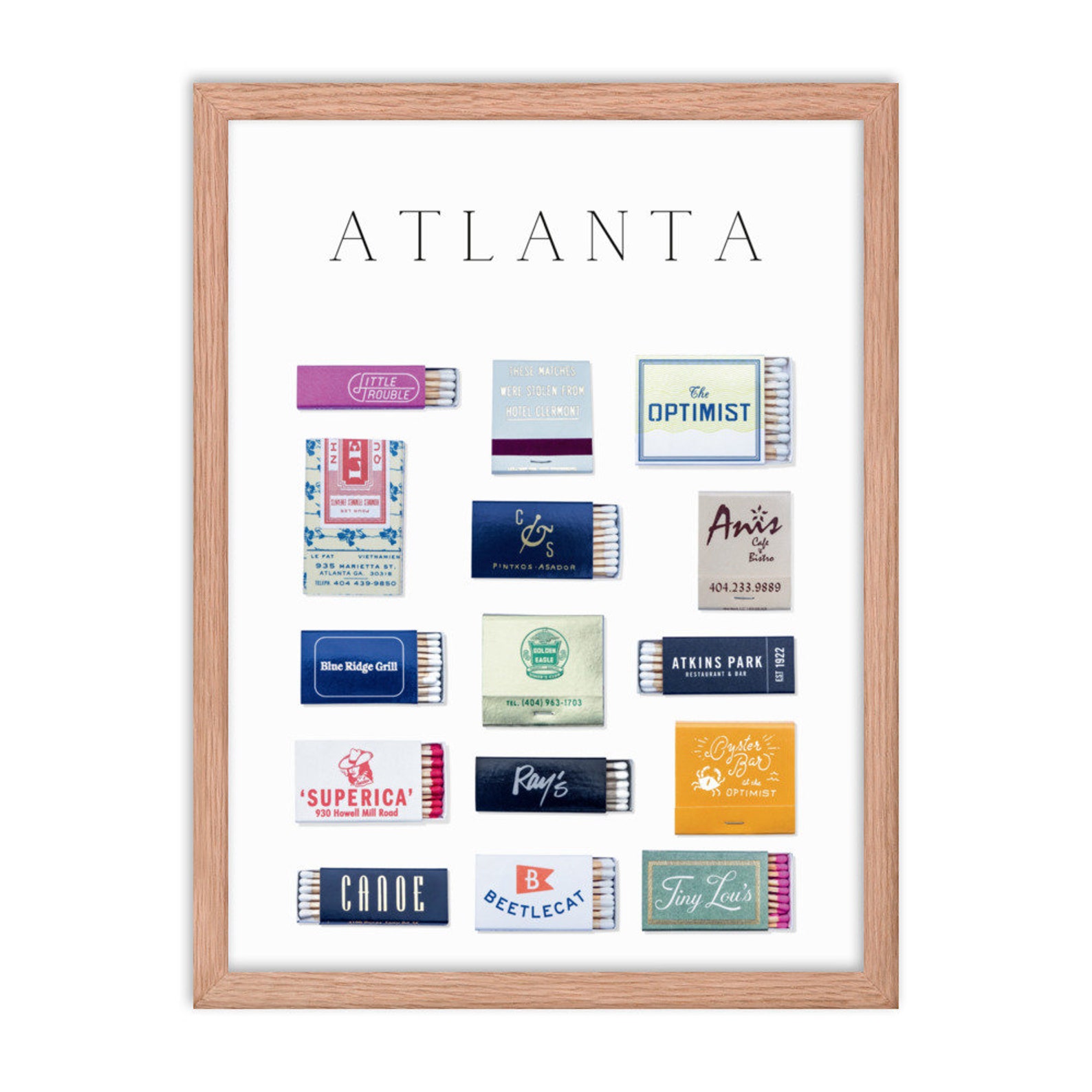 Atlanta Framed Matchbox Poster - Etsy