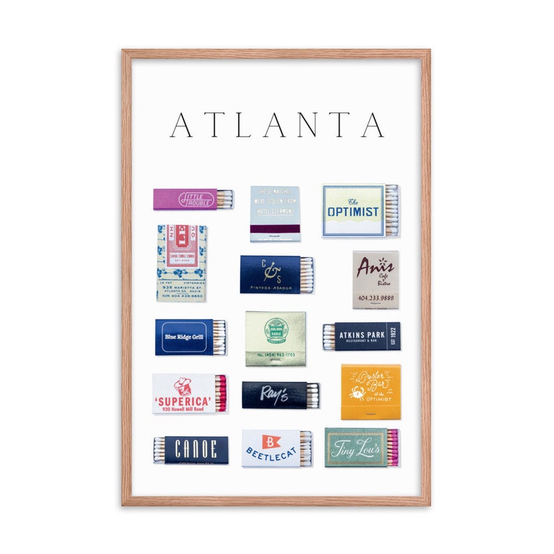 Atlanta Framed Matchbox Poster - Etsy