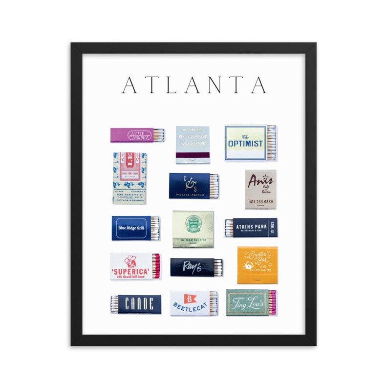 Atlanta Framed Matchbox Poster - Etsy