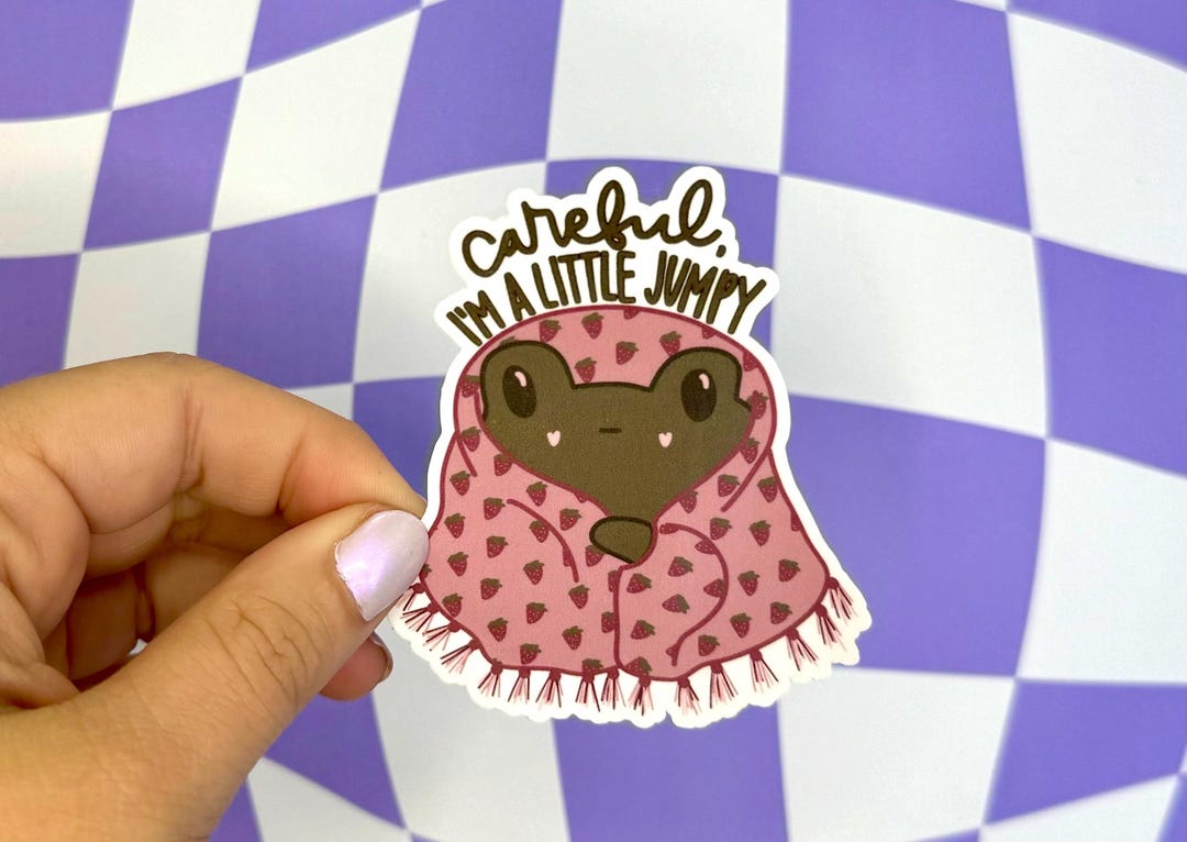 A Little Jumpy Cute Scared Frog Sticker Hypervigilant Trauma Healing ...