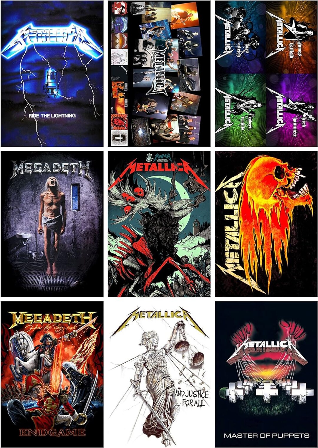 Metalica Rock Band Album Covers Poster Canvas Unframed Music Wall Art ...