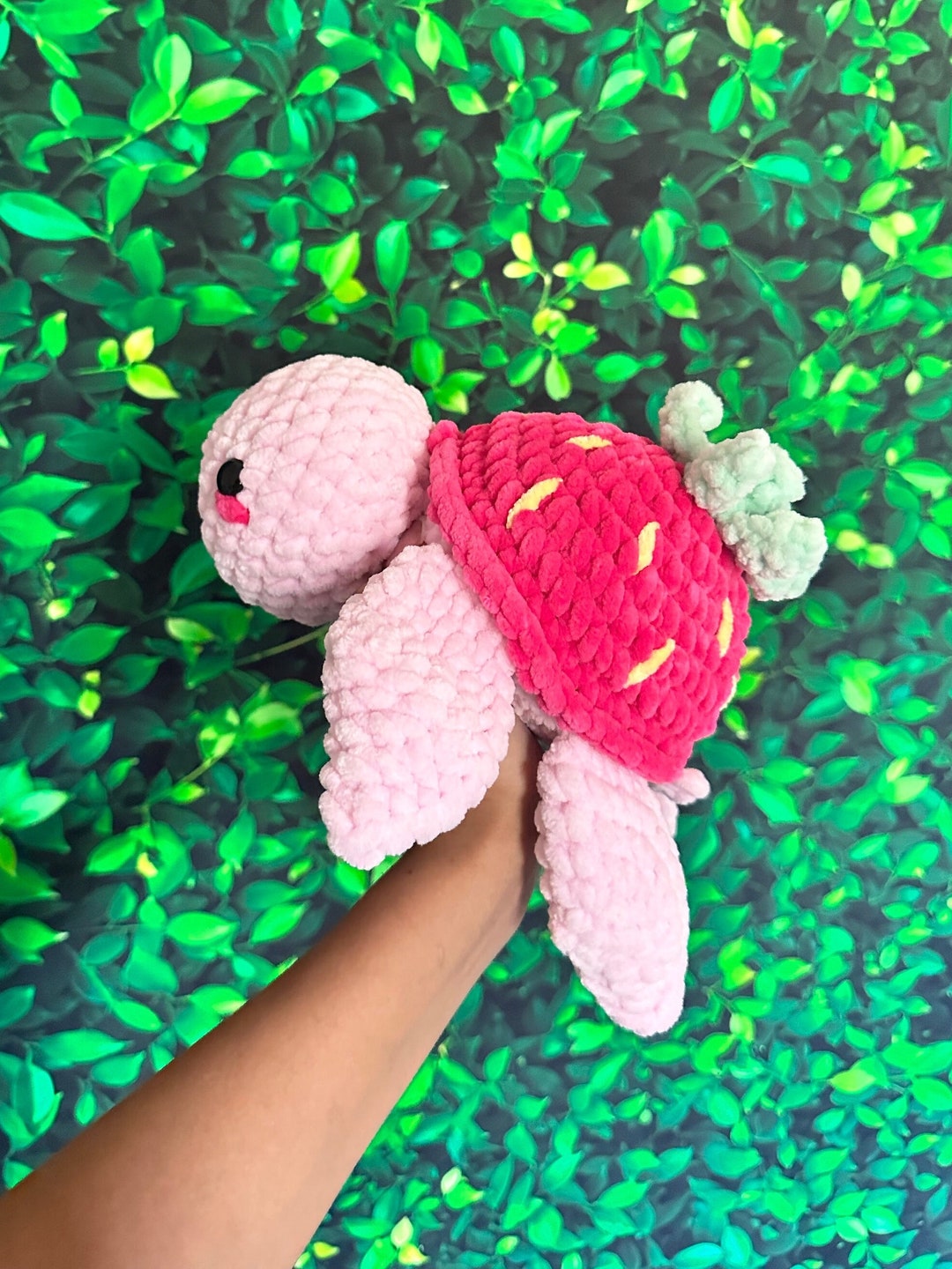 Crochet Strawberry Turtle Plush, Crochet Plushie, Turtle Plush - Etsy