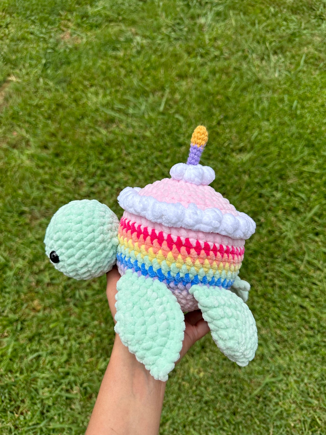 Crochet Cake Turtle Plush, Crochet Plushie, Turtle Plush, Turtle Lover ...