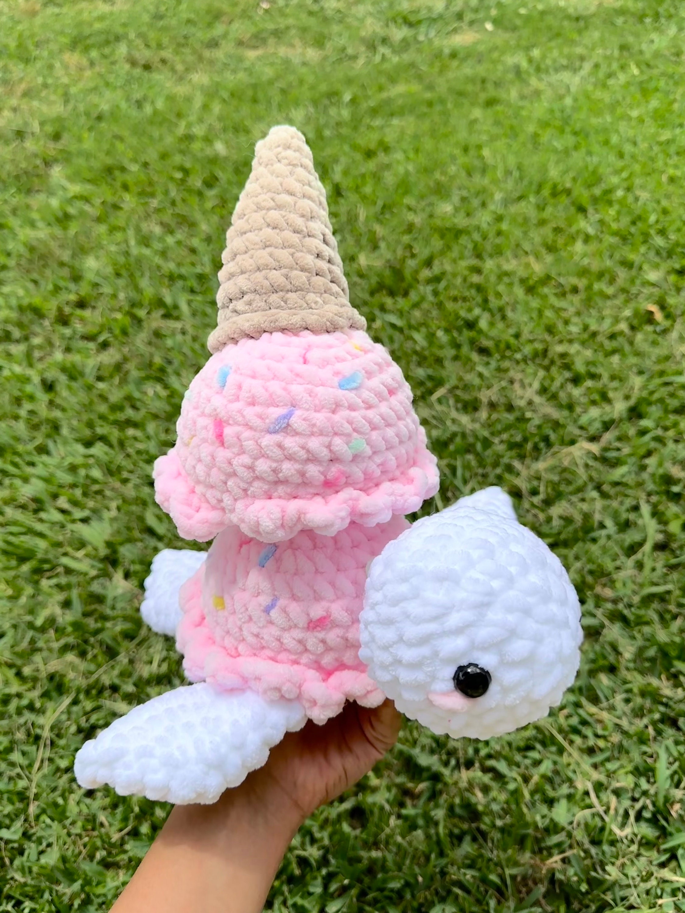 Crochet Ice Cream Turtle Plush, Crochet Plushie, Turtle Plush - Etsy