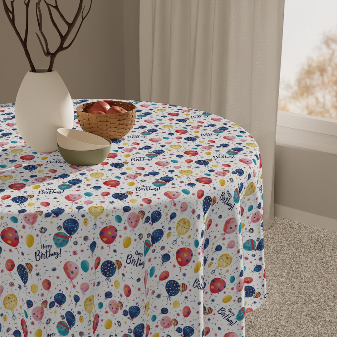 Happy Birthday Balloon Tablecloth Colorful Balloon Tablecloth Party ...