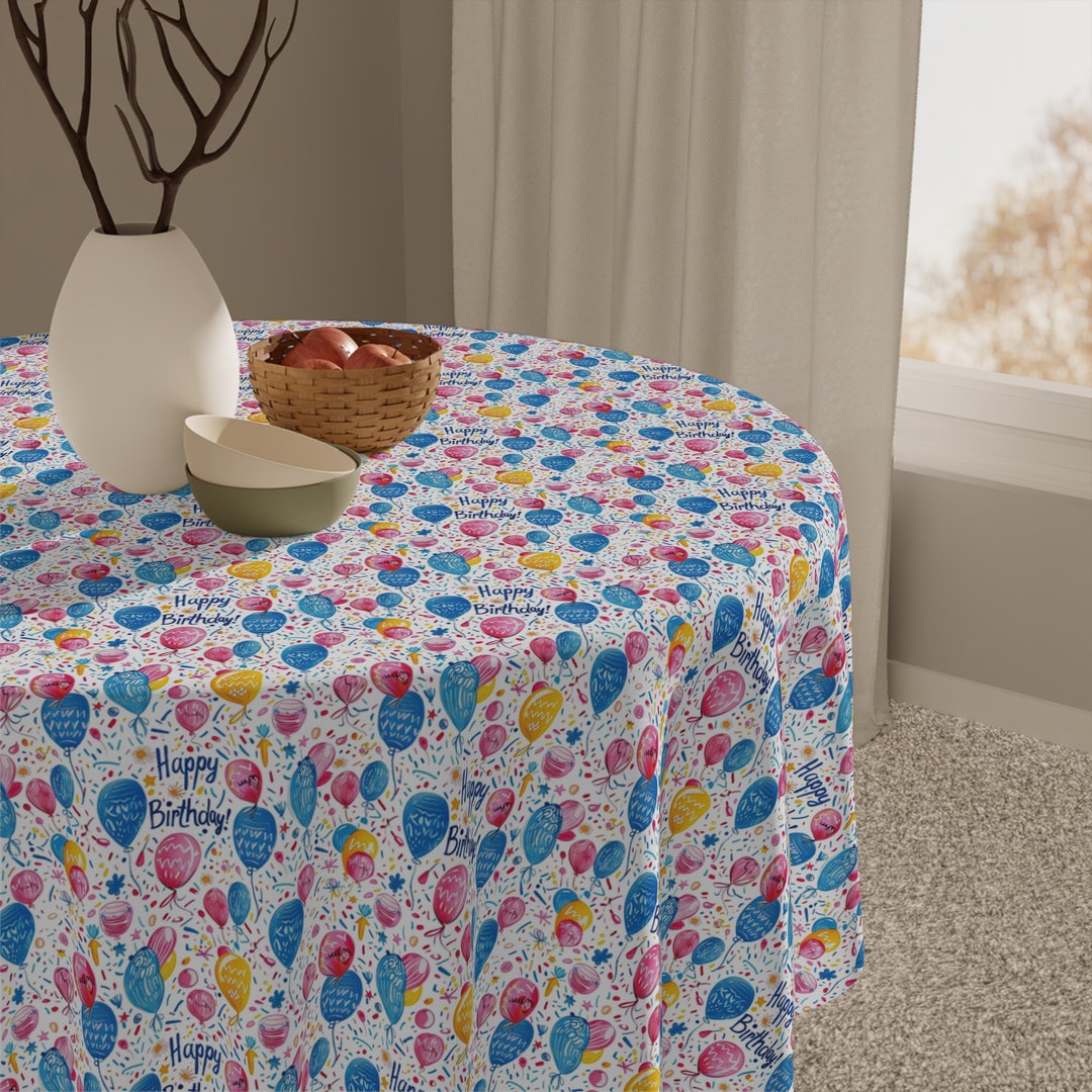 Happy Birthday Tablecloth, Birthday Party Tablecloth, Birthday ...