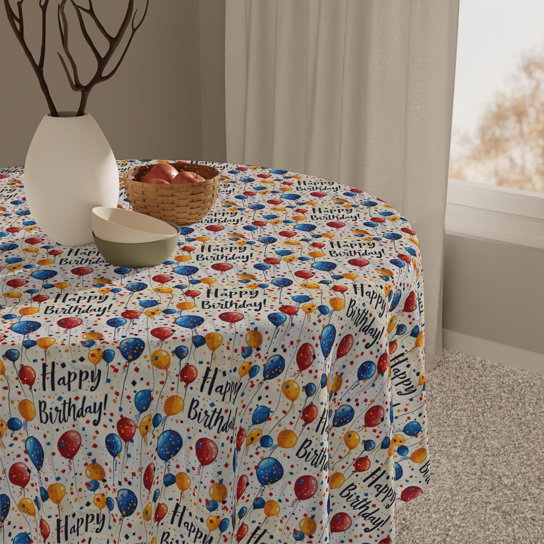 Happy Birthday Balloon Tablecloth Colorful Balloon Tablecloth Party ...